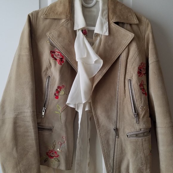 Together | Jackets & Coats | Beautiful Genuine Leather Suede Cream ...